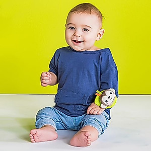 Bright Starts Rattle & Teethe Wrist Pals Toy - Monkey & Elephant, Newborn +