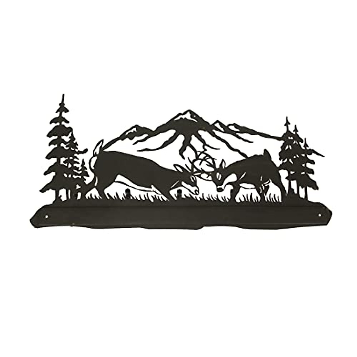 Things2Die4 Brown Laser Cut Metal Deer Hook Rack Decorative Wall Mounted Key and Coat Hanger