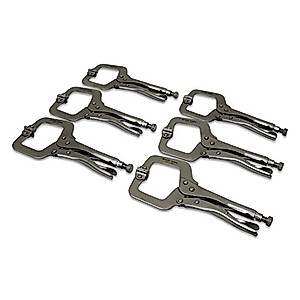 ION TOOL 6 Pack - 11” C-Clamp Locking Pliers, Swivel Pads