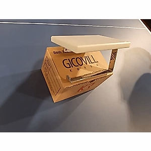 KAISERAUM Toilet Paper Holder with Mock Marble Shelf, Wall-Mounted Tissue Paper Roll Holder with Phone Shelf, GV-129-1, Chrome, Max Toilet Paper Roll Size (4.13x5.5 inch)