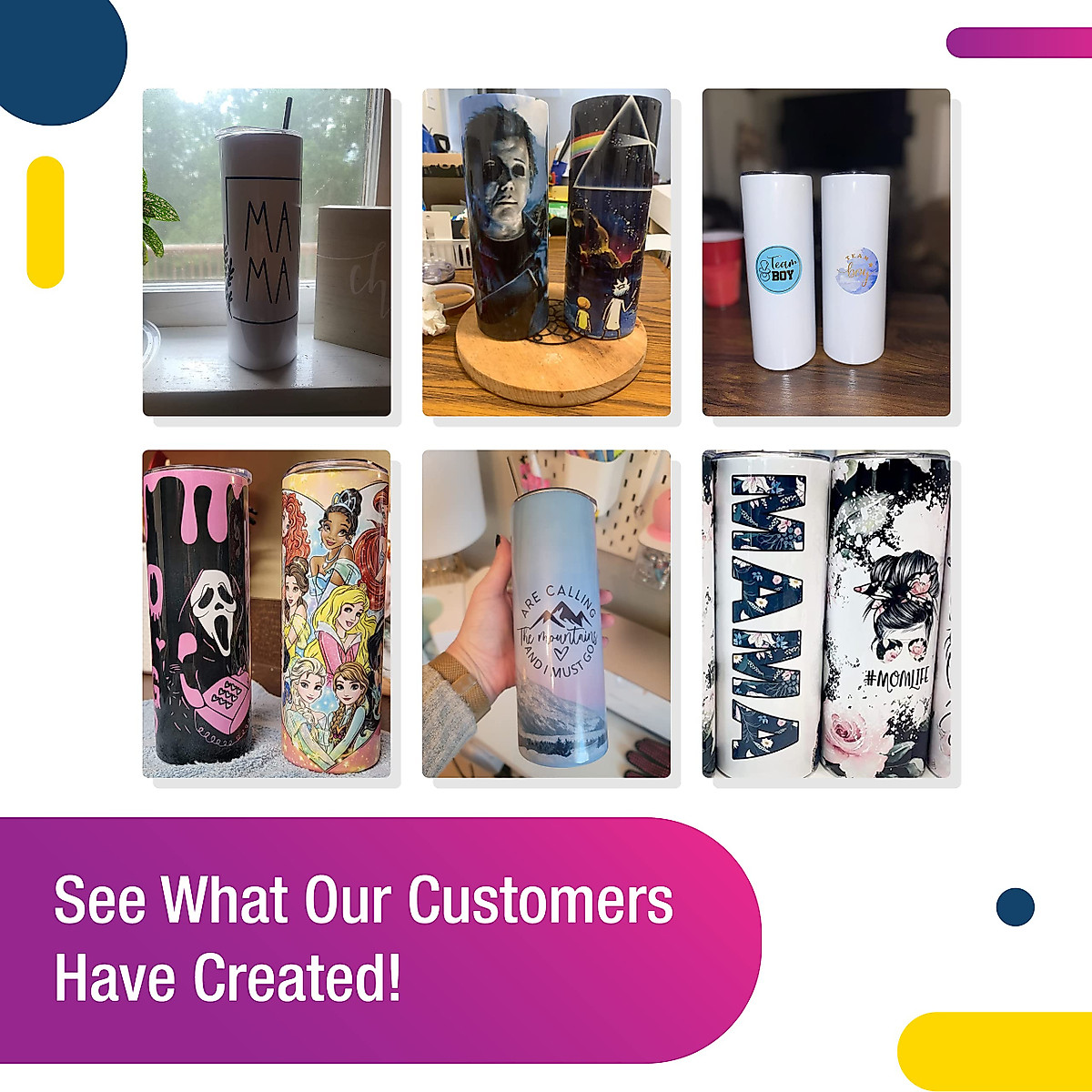 HOME OF SPOILS 4 Pack:Sublimation Tumblers 20 Oz Skinny | Sublimation Cups Tumbler with Lids, Tape, and Straws | Blank Tumblers For Sublimation | Sublimation Tumblers 20 oz Skinny Bulk - Leak Proof
