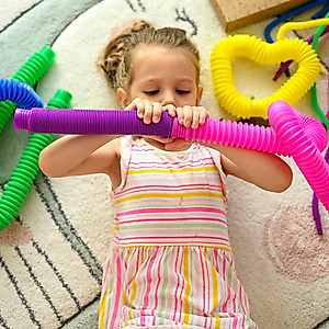 NUTTY TOYS Jumbo XXL Pop Tubes - Sensory Toys - Fine Motor Skills Learning for Toddlers, Top ADHD & Autism Fidget 2025 for Kids, Best Preschool Gifts Idea, Unique Boy & Girl Valentines Day Present