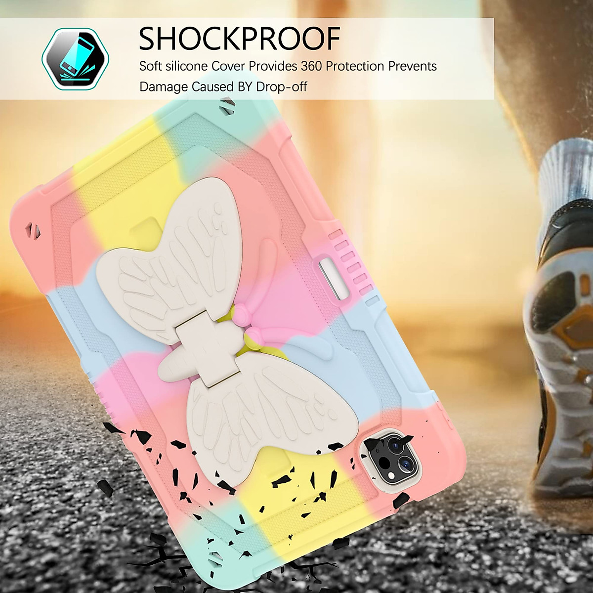 BENTOBEN for iPad Pro 11 inch Case, iPad Air 5th/4th Generation Case, 2 in 1 Heavy Duty Rugged Shockproof Kickstand Pencil Holder Girls Women Kid iPad Pro 11 inch Tablet Cover, Rose Gold