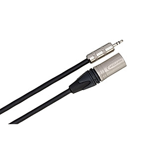 Hosa MMX-001.5 Camcorder Microphone Cable, Hosa 3.5 mm TRS to Neutrik XLR3M, 1.5 ft
