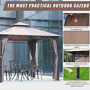 Gazebo Canopy Tent 10' X 10' BBQ Outdoor Patio Grill Gazebo for Patios Large Garden Top Gazebo with Sidewall Party Tent