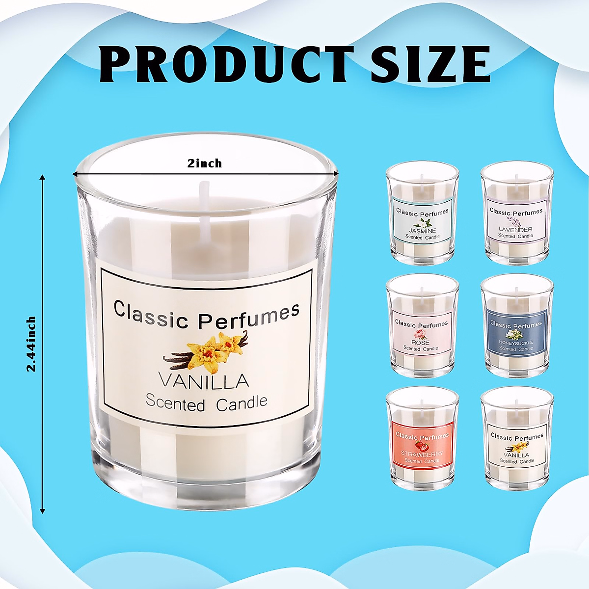 MTLEE 24 Pieces Candles for Home Scented Candles Gift Set for Women Bulk 6 Fragrances 1.8 oz Long Lasting Aromatherapy Jar Candles for Teacher Birthday Thanksgiving Anniversary Christmas