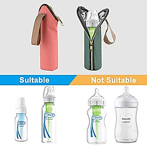 Beautyflier Baby Bottle Tote Bags, Travel Carrier Holder, Portable Breastmilk Storage, Suitable for Dr. Brown’s 2oz, 4oz, 8oz, Narrow (Green + Orange)