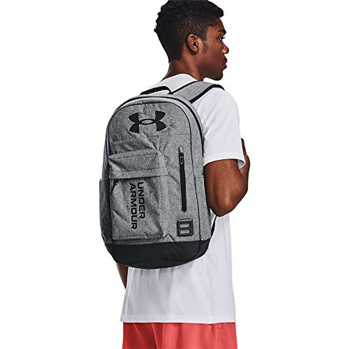 Under Armour Adult Halftime Backpack , Pitch Gray Medium Heather (012)/Black , One Size Fits All