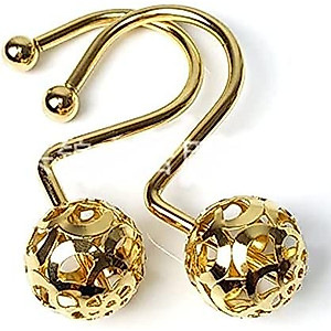 12 Count Gold Shower Curtain Rings Hooks Easy Roller Ball Shower Curtain Rings Hooks