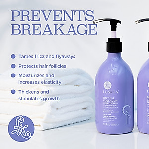 Luseta Biotin and Collagen Shampoo Hair Growth Shampoo16.9oz, Hair Loss Shampoo for Men and Women, Hair Thickening Shampoo for Thinning Hair with Vitamin B7 & Argan Oil, Sulfate & Paraben Free