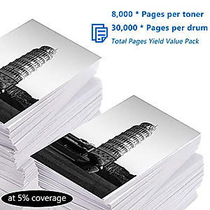 SuperInk 5 Pack High Yield Black Toner Cartridge & Drum Unit Combo Replacement Compatible for Brother TN850 TN-850 DR820 DR-820 DCP-L5500DN DCP-L5600DN DCP-L5650DN Printer (3 Toner + 2 Drum)