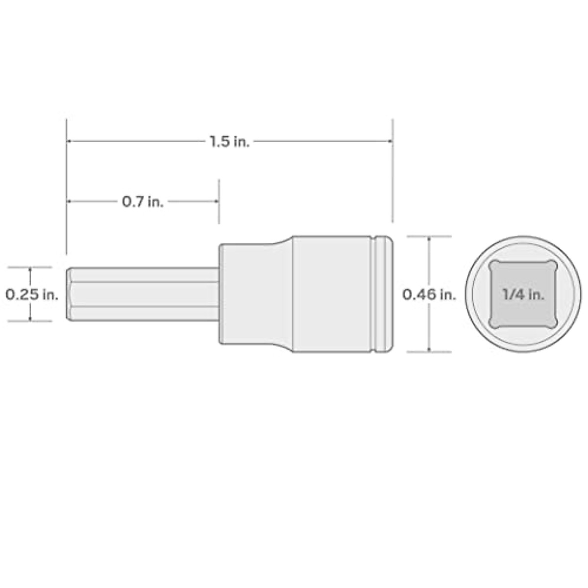TEKTON 1/4 Inch Drive x 4 mm Hex Bit Socket | SHB03202