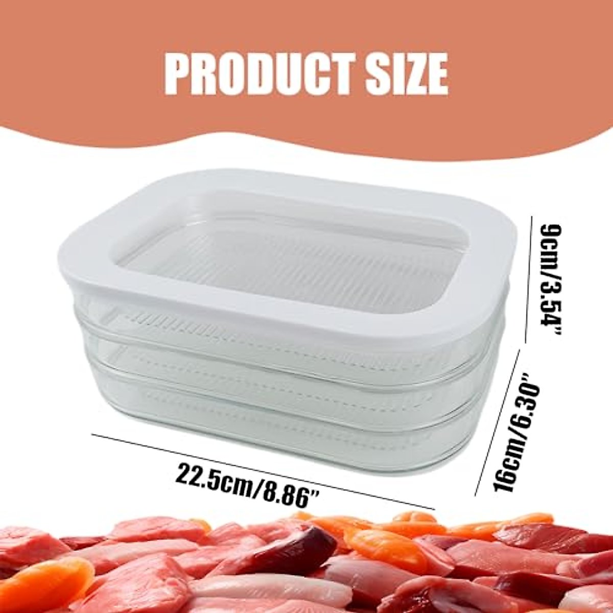 Deli Containers Deli Meat Container for Fridge 3 Layers Bacon Keeper BPA Free Plastic Bacon Container Stackable Fridge Organizer Bins with Lids for Cold Cuts, Salami, Deli, Lunch Meat
