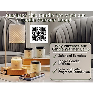 ROZATO Set of 4 Scented Jar Candles, Aromatherapy Candles Clearance for Home Scented, Long-Lasting 100% Soy Wax Candle Gifts for Women Her Mom Housewarming, Lavender Vanilla Apple Cinnamon Scents