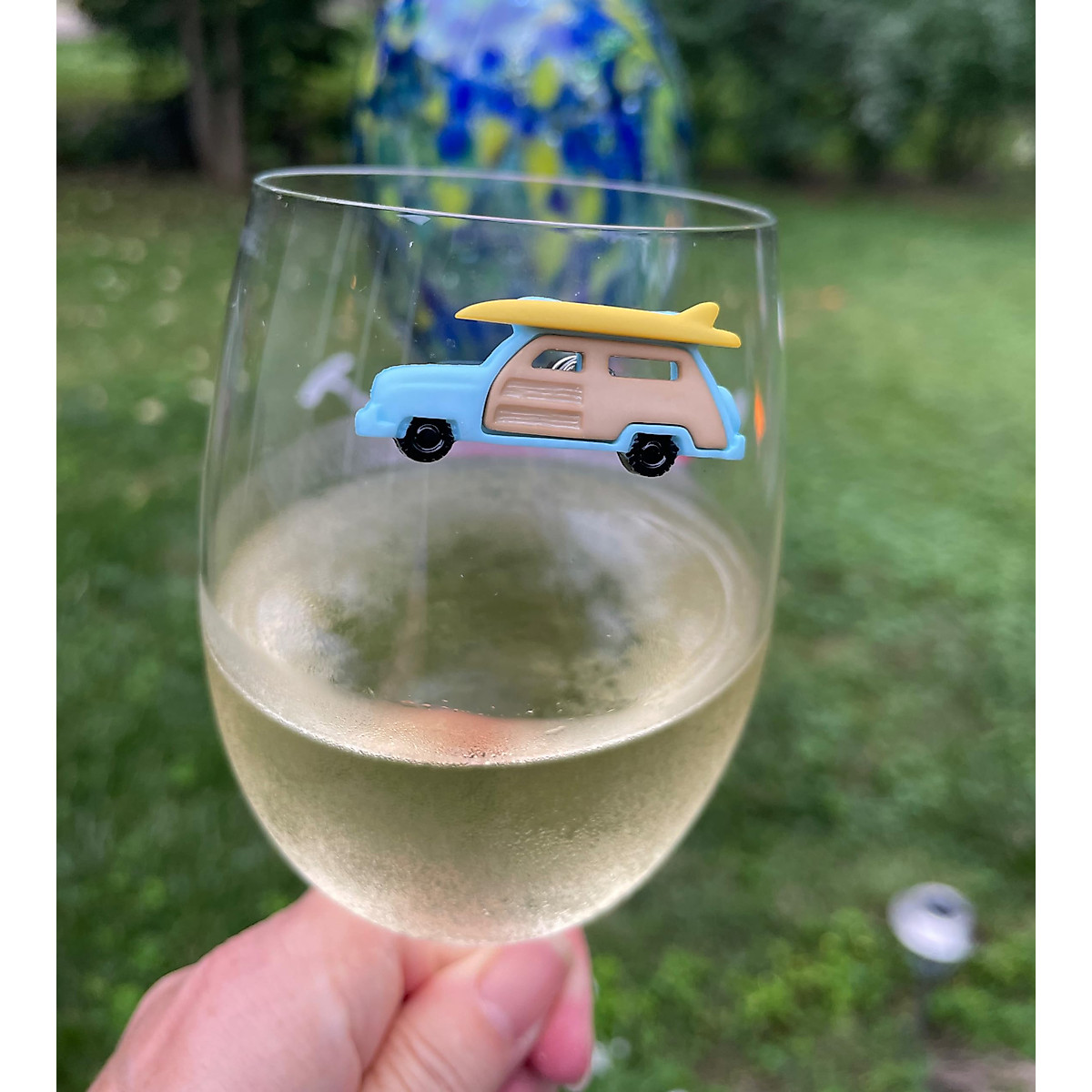 Simply Charmed Beach Wine Glass Charms - Magnetic Drink Markers for Stemless or Stemmed Glassware - Set of 12 Wine Magnets