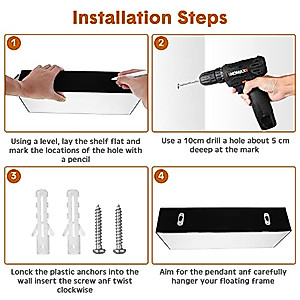 2 Pieces Mirrored Floating Wall Shelf Crushed Diamond Crystals Wall Rack Silver Glass Shelves Decorative Hanging Mirror Shelf Display Ledge of Trophy and Photo Frame for Home Bathroom Living Room