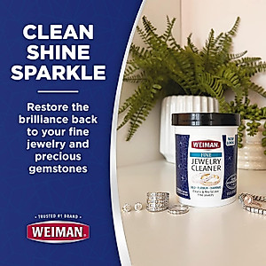 Weiman Jewelry Cleaner Liquid â€œ Restores Shine and Brilliance to Gold, Diamond, Platinum Jewelry and Precious Stones â€œ 6 Ounce