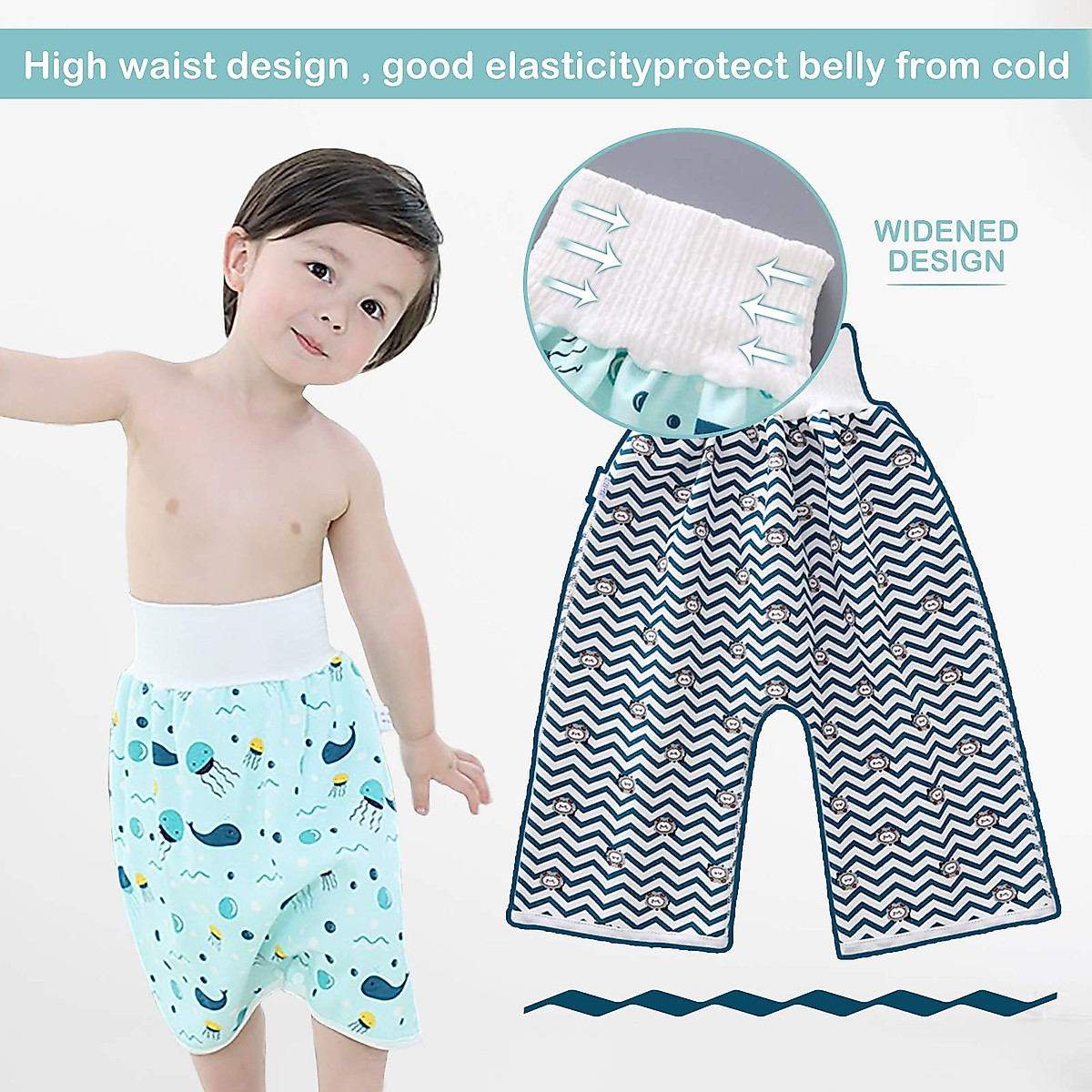 Happy Cherry Diaper Skirts for Baby Boy and Girl Toddler Cotton Diaper Cover Washable Leakproof Training Pants 0-4T