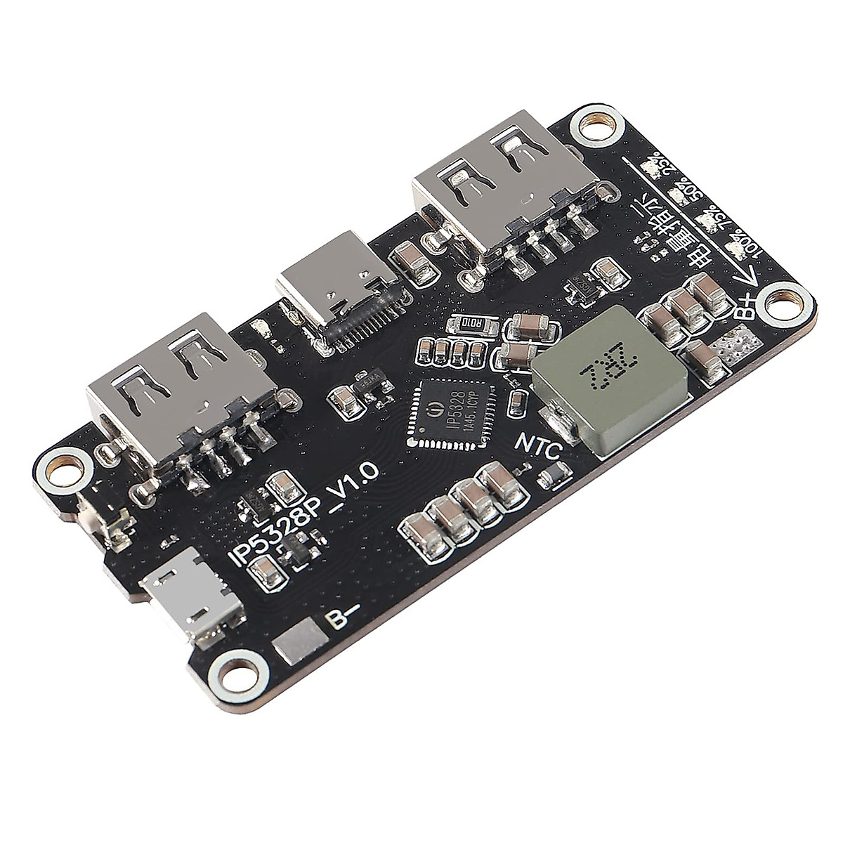 2Pcs IP5328P Boost Charging Module Dual USB 18650 Battery Fast Charger Treasure Tpye-c 3.7V to 5V 9V 12V Step up Fast Quick Charger Circuit Board QC2.0 QC3.0 Mobile Power Main Board