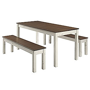 Furniture Dash Wood Bench White Distressed