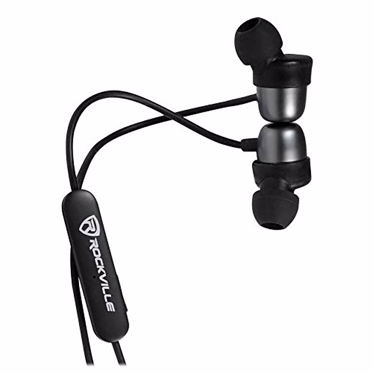 Rockville EBT35 Gunmetal Magnetic Bluetooth Earbuds in-Ear Sport Headphones/IPX5