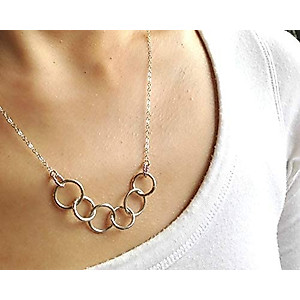EFYTAL 60th Birthday Gifts for Women, 925 Sterling Silver Six Circle Necklace For Her, Gifts for 60 Year Old Woman, 60 Birthday Friendship Necklace for Women