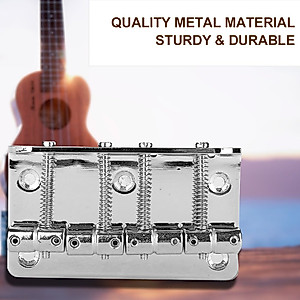 4 String Hardtail Bridge, Bass Bridge Saddles for Fender Precision 4 Saddle Hardtail 80mm Metal Tailpiece Electric Bass Bridge Replacement Accessory(Silver)