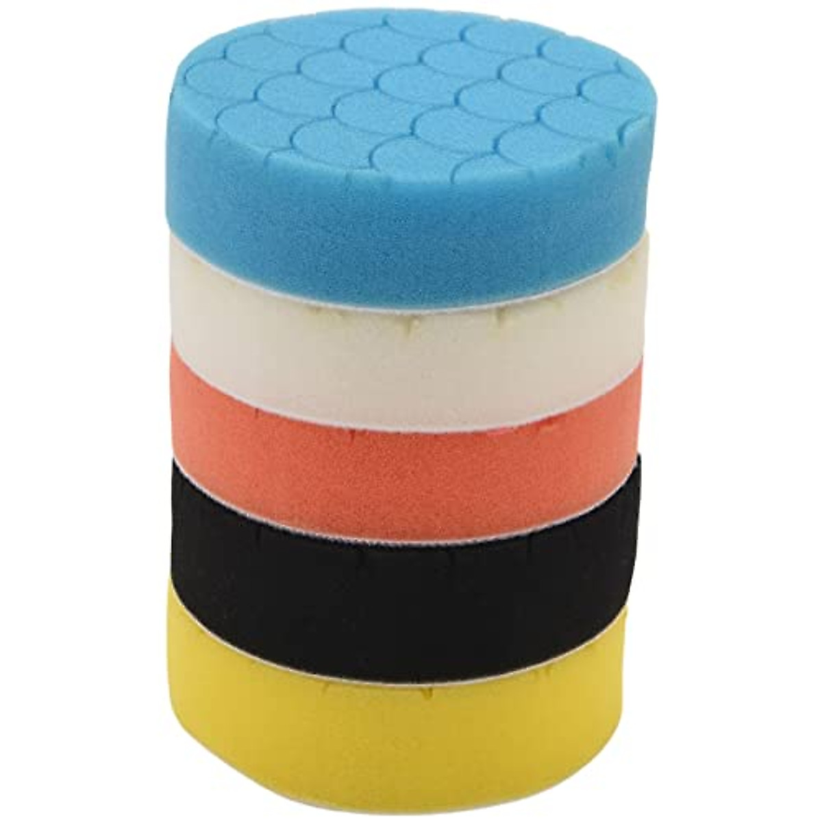 shyness 5Pcs 4 Inch Polishing Pads Buffing Sponge Pads Kit for Car Buffer Polisher Sanding, Waxing, Polishing, Sealing Glaze