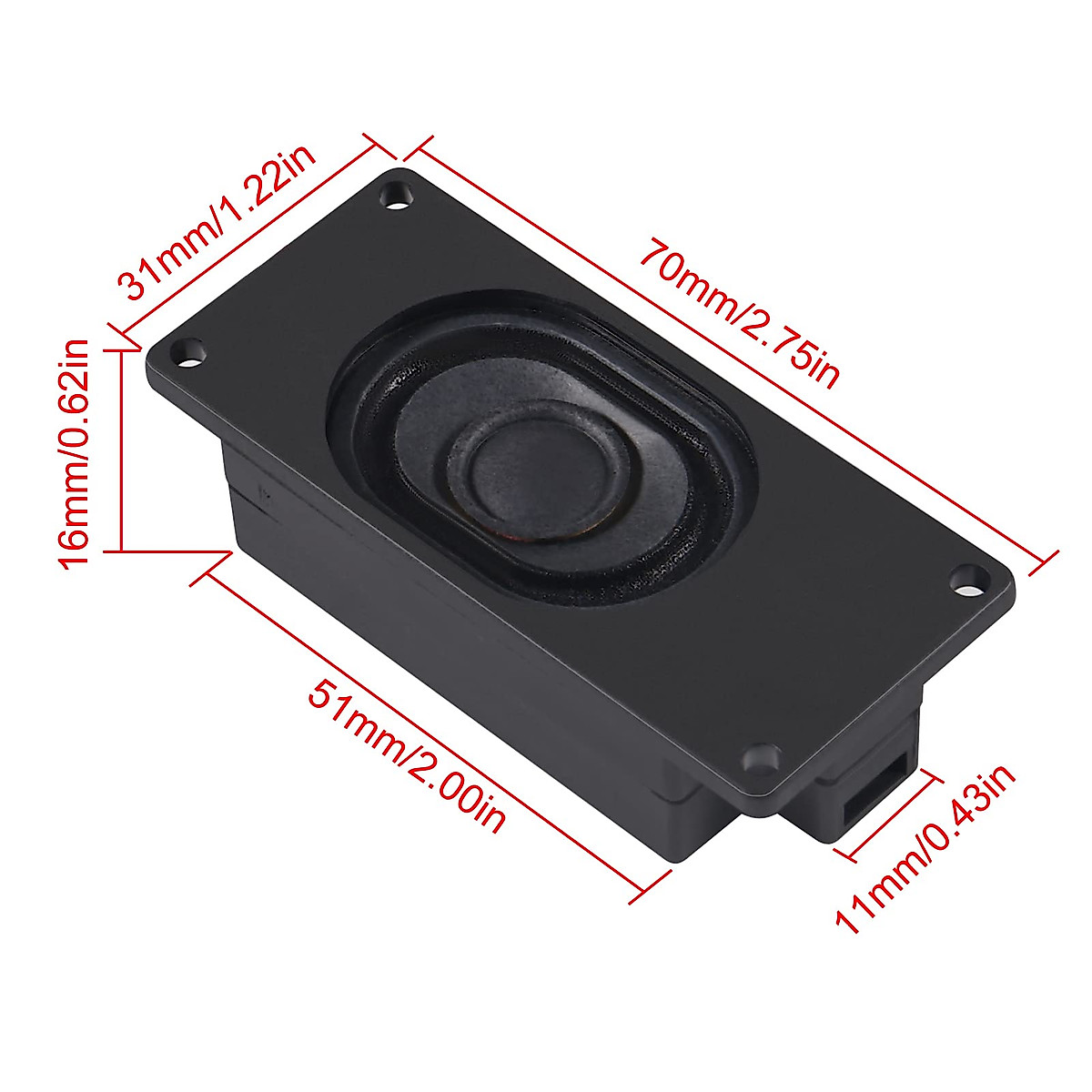 AITRIP 6PCS Speaker 3 Watt 8 Ohm with JST-PH2.0 Interface Compatible with Arduino for Electronic Projects