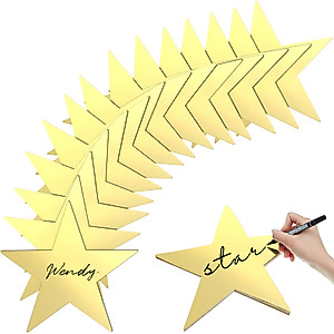 Gold Star Cutouts Double Printed Paper Stars Decoration for Wedding Party Supplies, 11 Inches (24 Pieces)