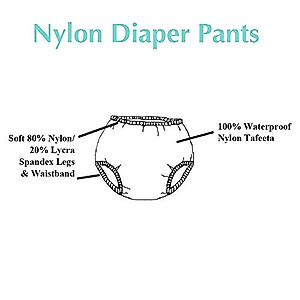 Dappi Reusable Waterproof Nylon Diaper Pants Bundle, Small