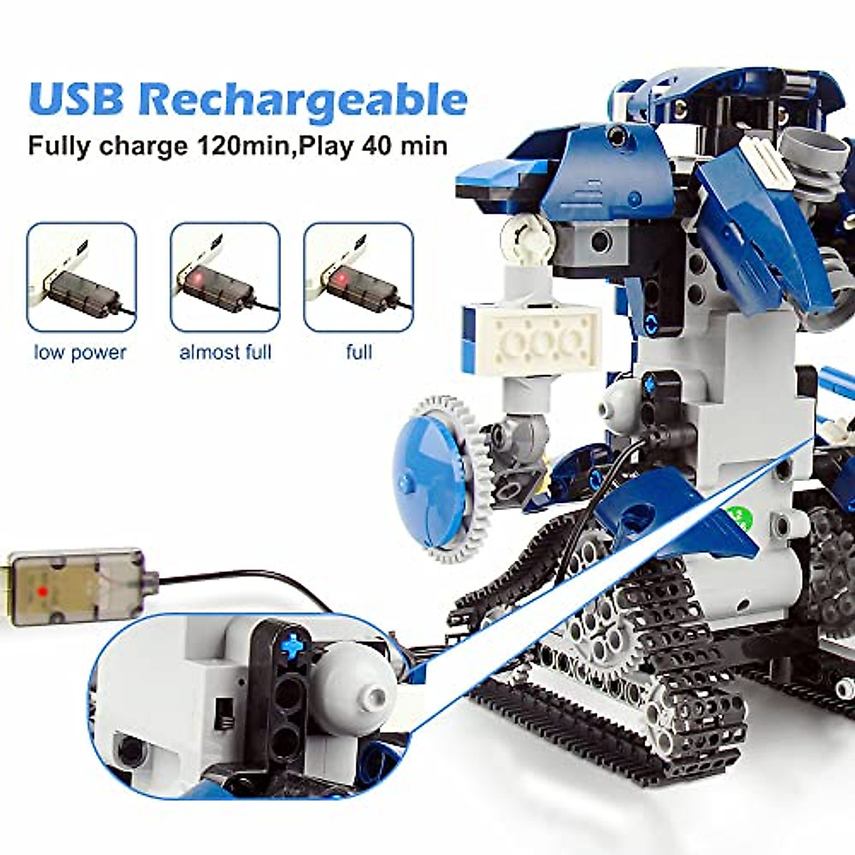 MSNOR Gxi Robot Building Kit for Kids, Toy Robot Building Blocks for Boys Age 8+ STEM Projects Robotics Kit with App & Remote Control, 405 Pieces