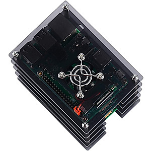 GeeekPi Cluster Case for Raspberry Pi 4 Model B, Pi Case with Cooling Fan and Heatsinks for Raspberry Pi 3 Model B+, Raspberry Pi 3/2 Model B
