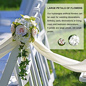 Jeejunye Hydrangea Slik Flowers Heads 12 Pieces with Stem, Fake Artificial Hydrangea Flower for Wedding Centerpiece Home Garden DIY