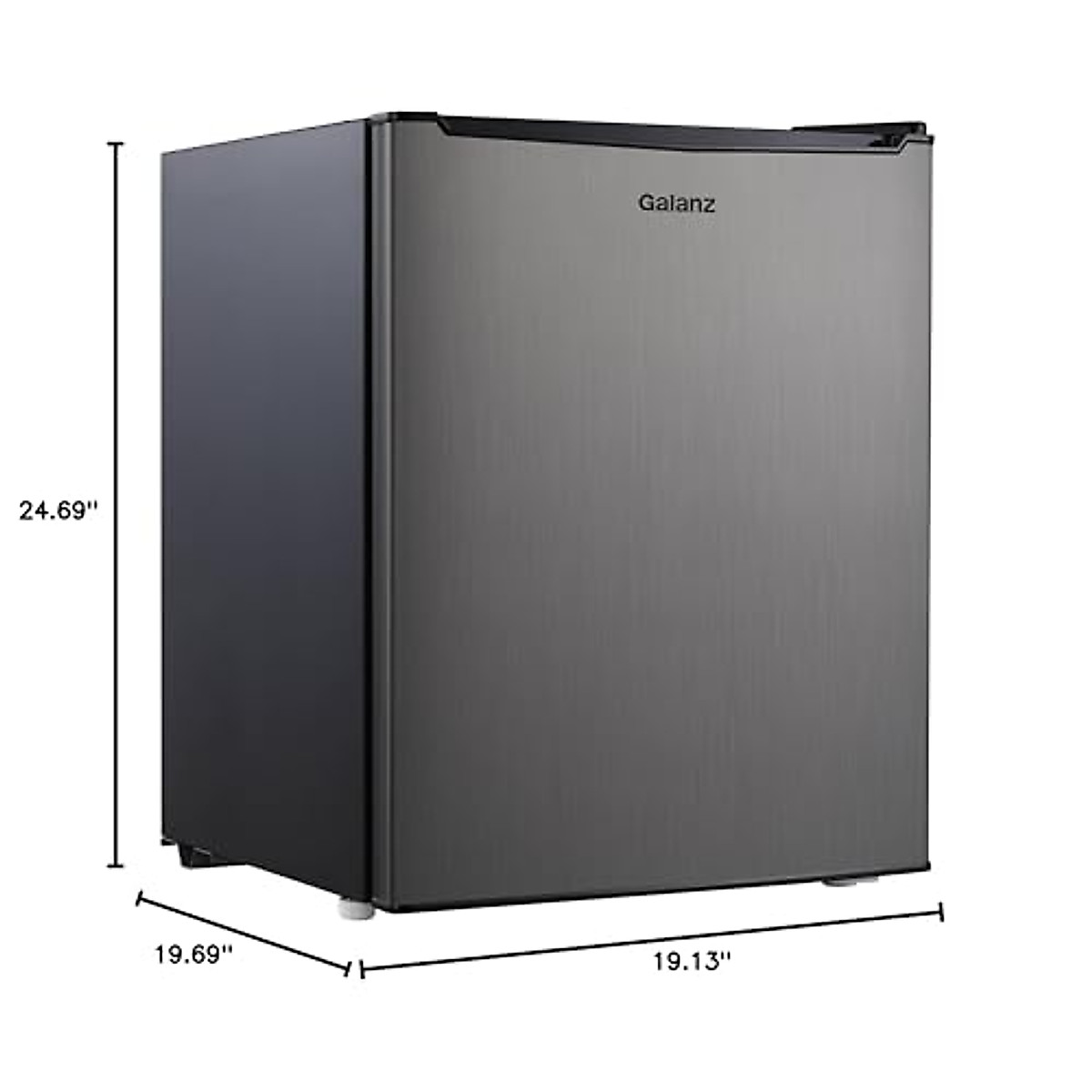 Galanz 2.7 cu ft Stainless Steel Look Single Door Compact Refrigerator
