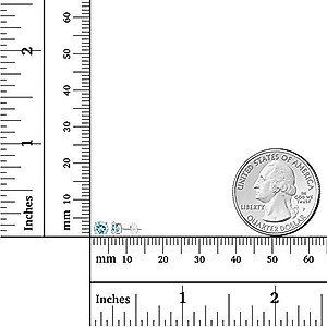 Sterling Silver 4mm Round Natural Aquamarine March Birthstone Prong Set Stud Earrings For Women