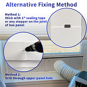 Portable Air Conditioner Window Seal Plates Kit, Plastic AC Vent Kit for Sliding Windows, Portable AC Duct, Adjustable Length Portable AC Vent Kit for 5.1/5.9 inch Air Conditioner Exhaust Hose