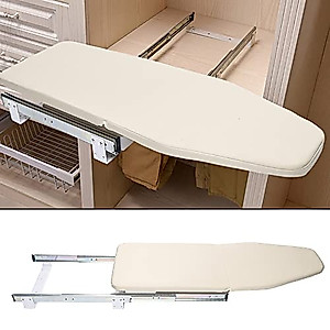 LGODDYS Folding Ironing Board Retractable Pull Out Ironing Board Closet Sliding Out Swivel Iron Board Space Saving Tabletop Small Ironing Board (Grey)