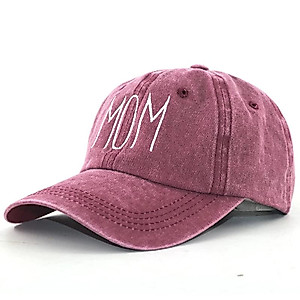 Women's Baseball Cap Mama Vintage Distressed Washed Cotton Adjustable Dad Hat Outdoor (DAD+MOM)