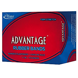 Alliance Rubber 26649 Advantage Rubber Bands Size #64, 1/4 lb Box Contains Approx. 80 Bands (3 1/2" x 1/4", Natural Crepe)