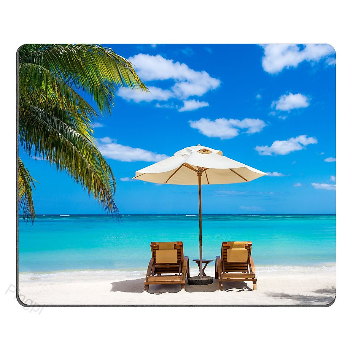 pingpi Idyllic White Beach in Front of The Turquoise Tropical sea Mouse pad Gaming Mouse pad Mousepad Nonslip Rubber Backing