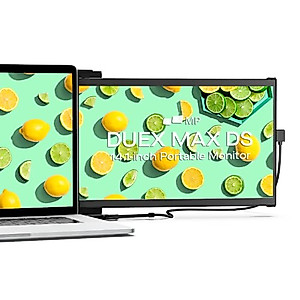 Mobile Pixels New Duex Max DS 14.1'' FHD 1080p Laptop Screen Extender, USB Type-C/HDMI Ports, Portable Monitor for 14'' to 17 Inch Laptops, Compatible with macOS/Windows/Apple/Android/Switch(Black)