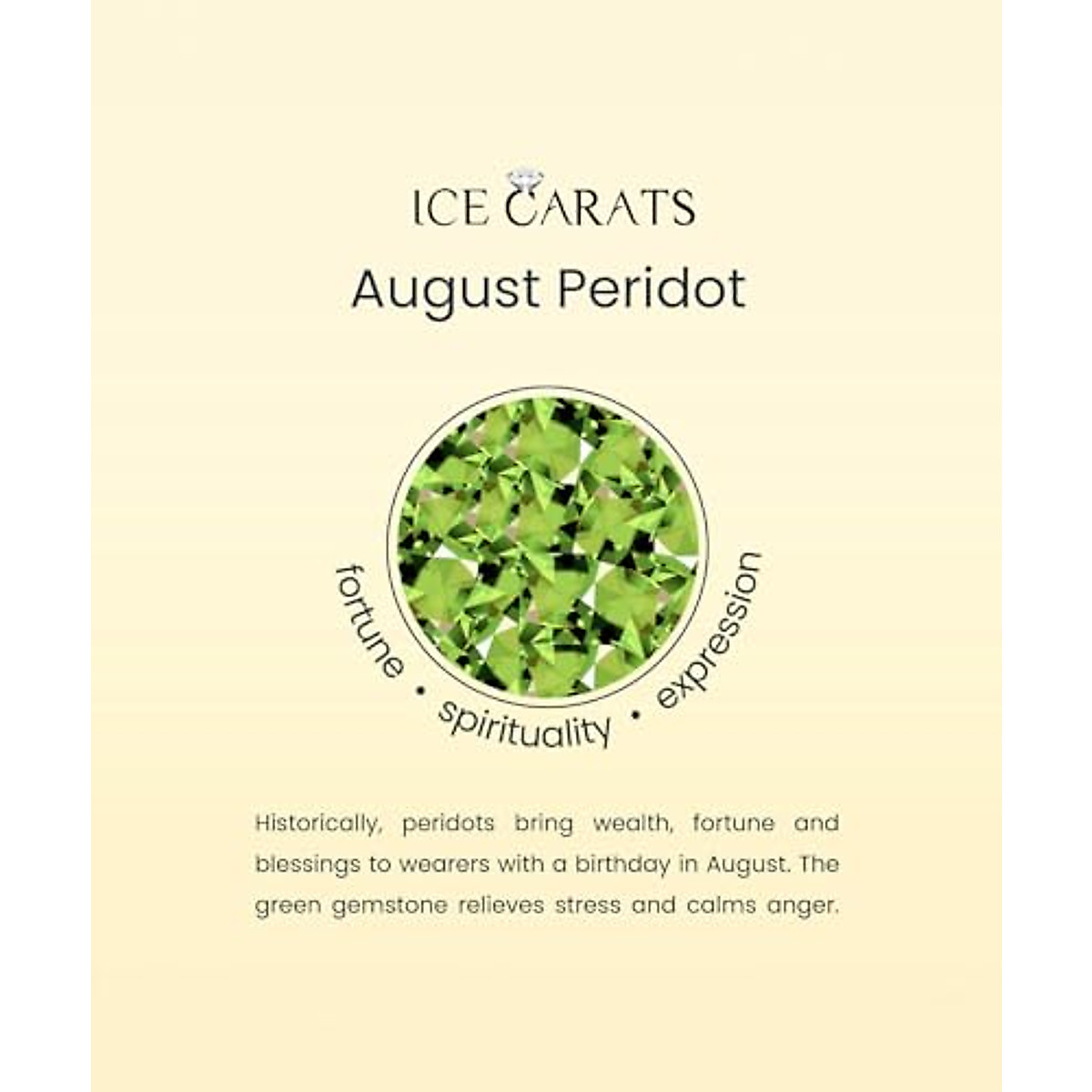 IceCarats 14K White Gold Green Peridot Ring August Birthstone Jewelry Size 7.00