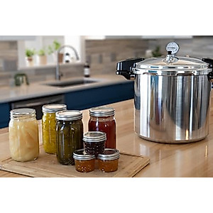 NESCO 24 Quart Manual Pressure Canner, Pressure Cooker, with pressure guage, locking lid, and removing canning rack