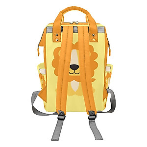 Lion Personalized Diaper Bag Backpack Tote with Name,Custom Travel Nappy Mommy Bag Backpack