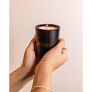 Benevolence LA Clearance Candles | Bergamot & Jasmine Scented Candle | 6 oz Black Scented Candle in a Glass Jar | Manly Indulgence Candles | Natural Scented Candles for Men and Women