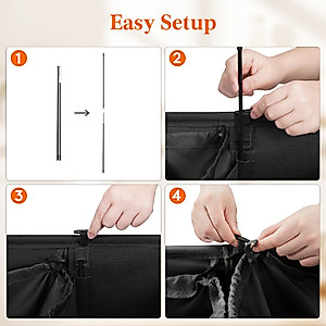 Lifewit 145L Laundry Basket with Lid, Large Double Laundry Hamper 2 Section Dirty Clothes Hamper for Bedroom with 2 Removable Laundry Bags, Black