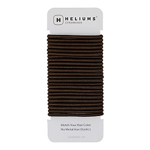 Cyndibands Elastic Hair Ties - Dark Brown - 24 Count, 4mm x 1.75 Inch Diameter Ponytail Holders