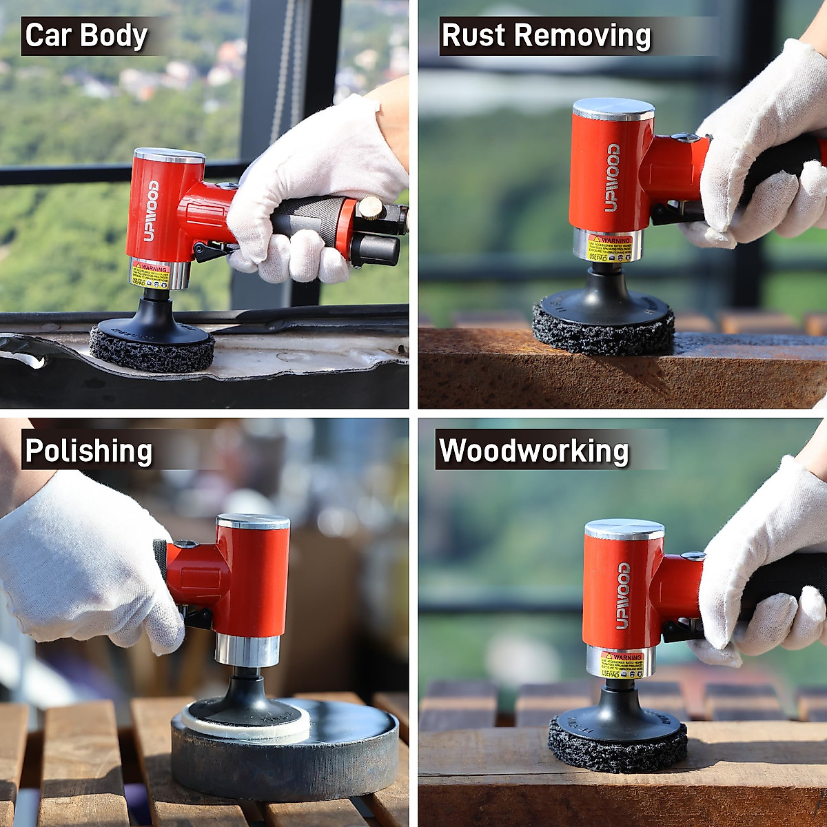 3inch Air Sander Angle Grinder with Roll Lock Wheel Set, Pneumatic Polishing Tool with 41pcs 3-inch sanding discs