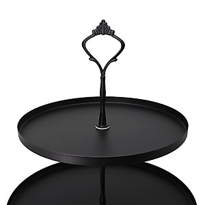 Set of 4 Pcs Iron Cake Stand Cake Holder Dessert Serving Trays for Wedding Birthday Party Baby Shower Halloween Display (Black)